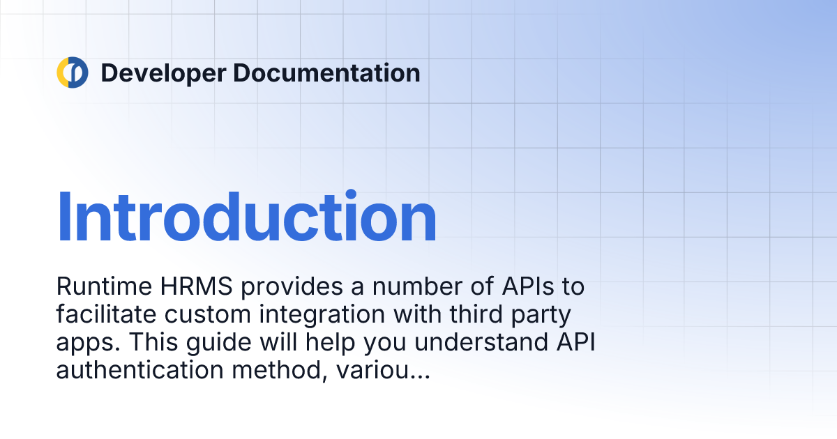 Introduction | Developer Documentation