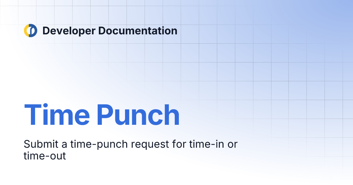 Time Punch | Developer Documentation